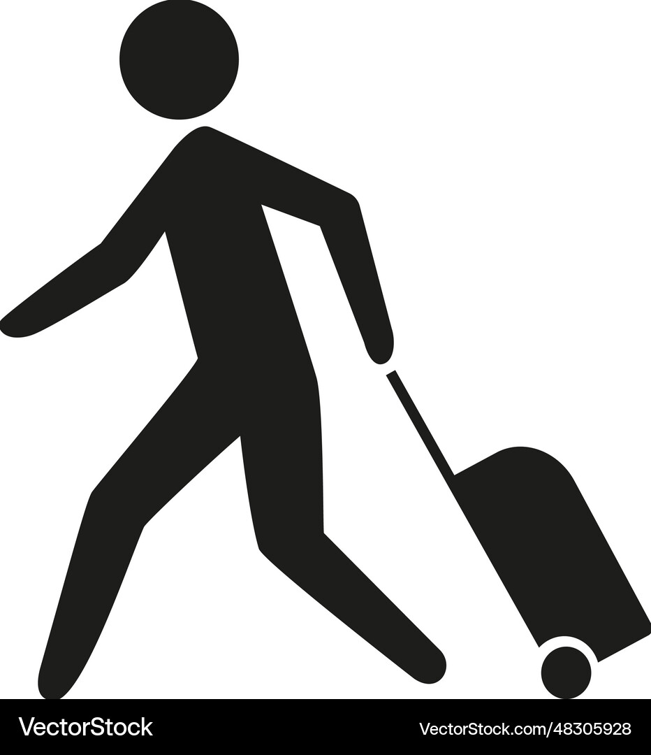 Passenger running to check-in counter icon Vector Image