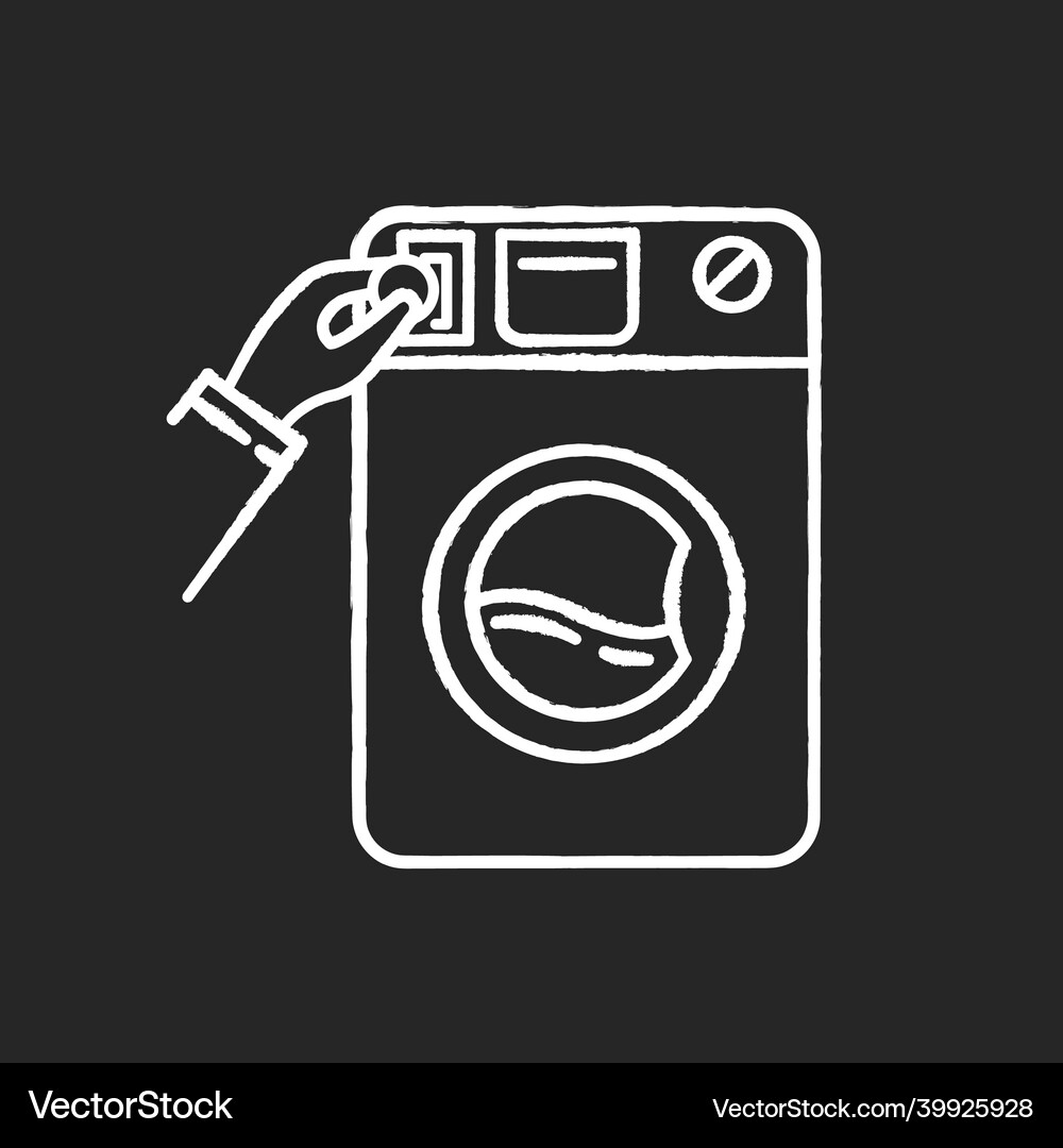 Self-service laundry chalk white icon on black Vector Image