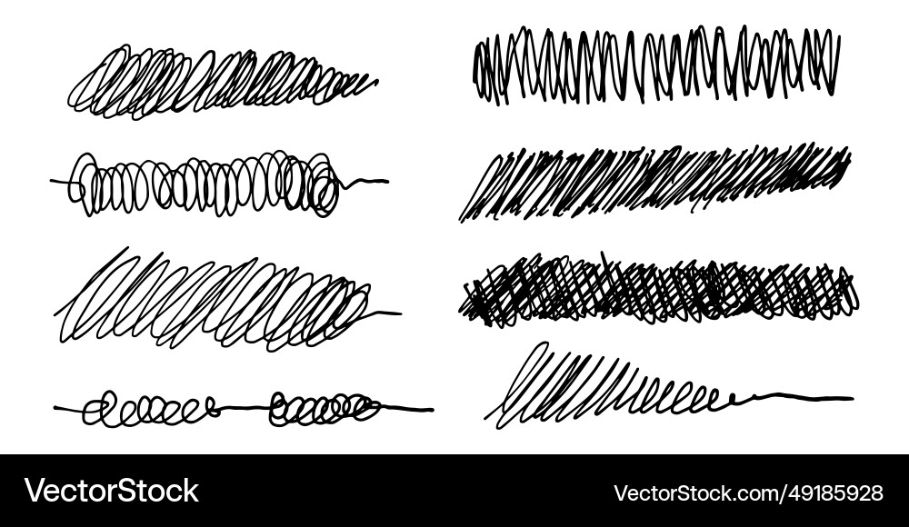 Set of hand drawn lines doodle design element Vector Image