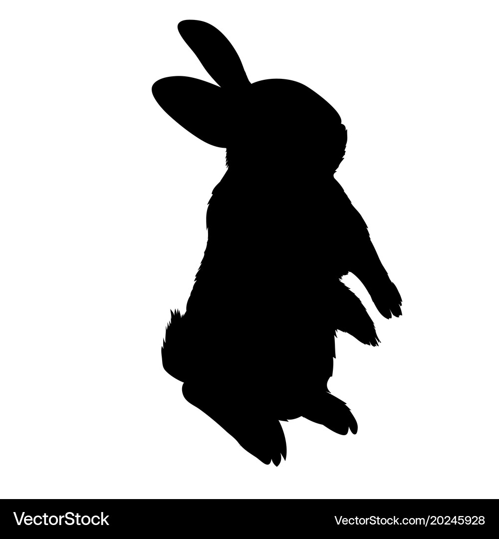 Silhouette of a sitting up rabbit Royalty Free Vector Image