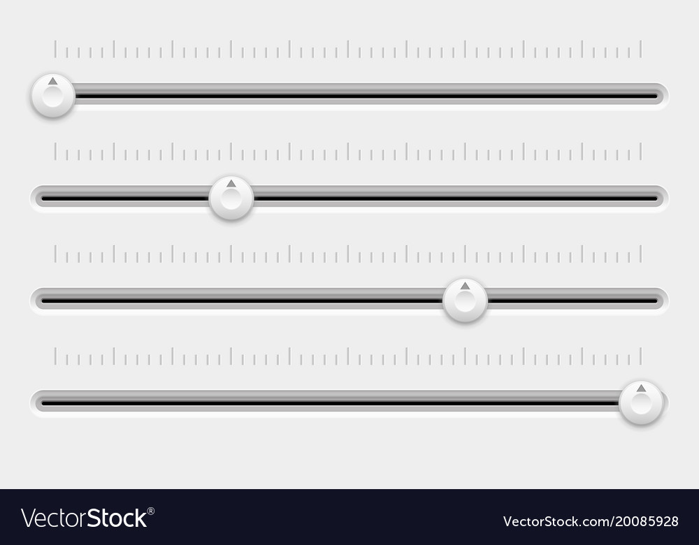 Slider control panel white settings bars Vector Image