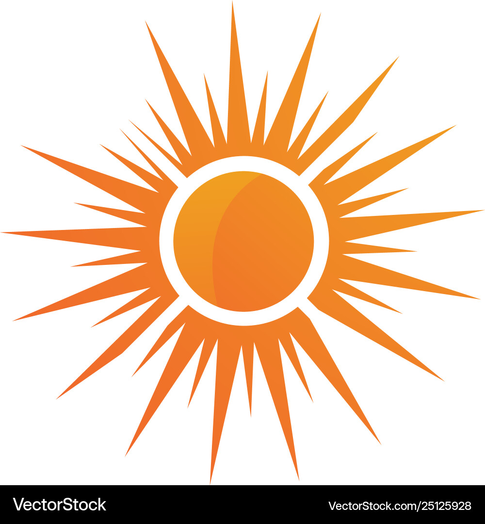 Sun logo and symbols star icon web Royalty Free Vector Image