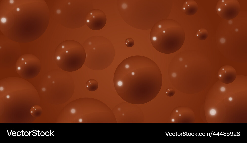 Texture of chocolate drink with bubbles 3d Vector Image