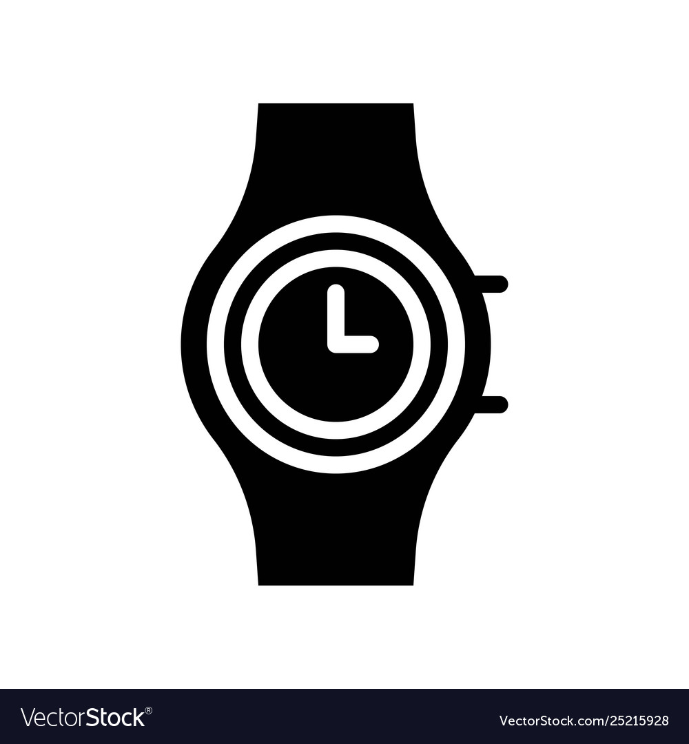 Watch isolated solid style icon Royalty Free Vector Image
