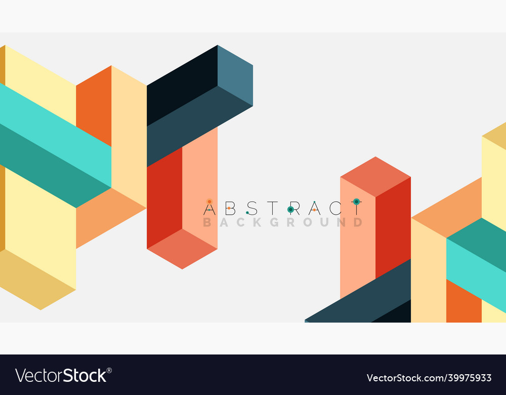 Abstract background 3d cubes cubic elements Vector Image