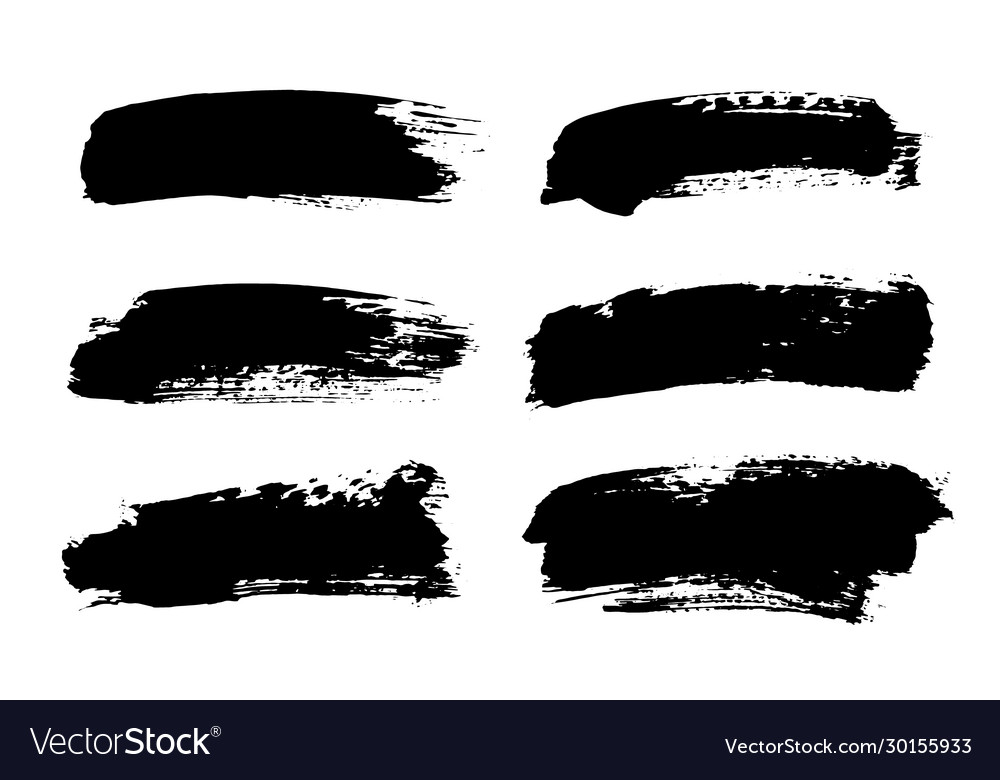 Black paint ink brush stroke brush line Royalty Free Vector