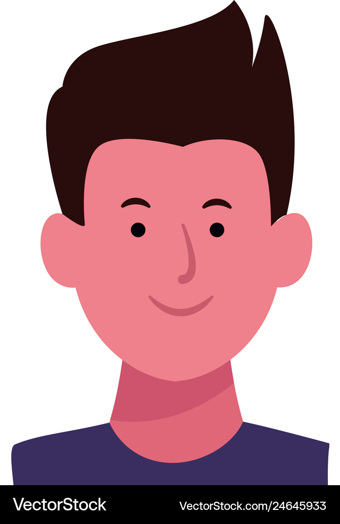 Boy smiling face cartoon Royalty Free Vector Image