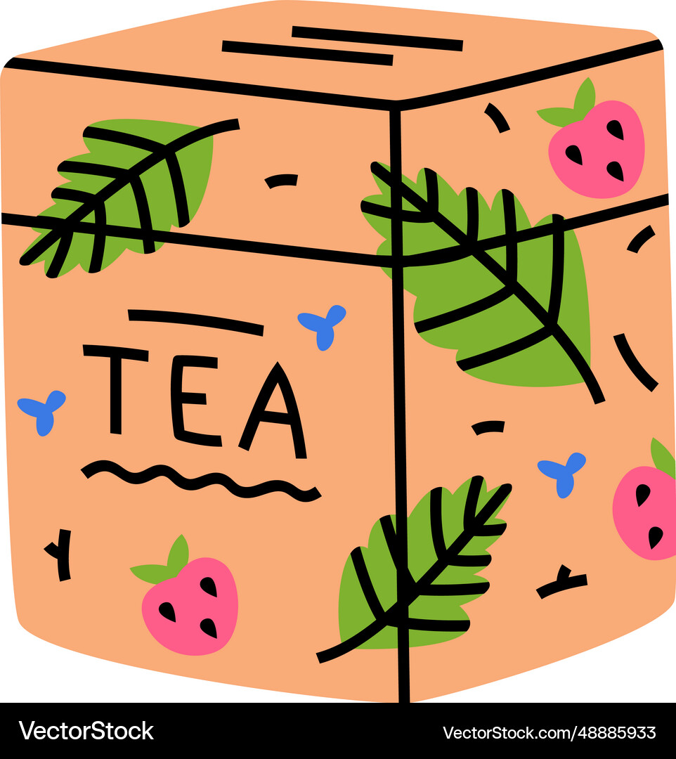 Closed paper tea package for market merchandise Vector Image