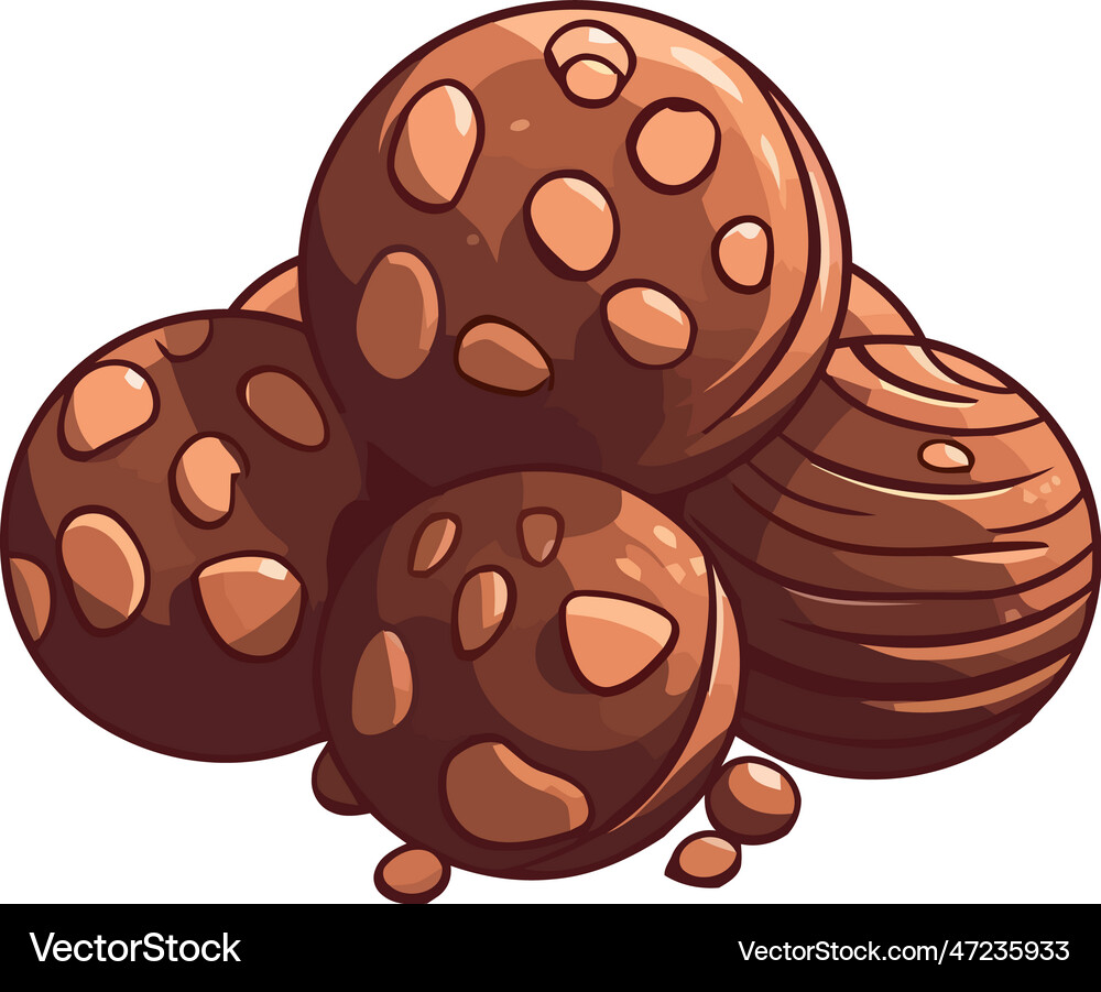 Cute cartoon desserts chocolate Royalty Free Vector Image