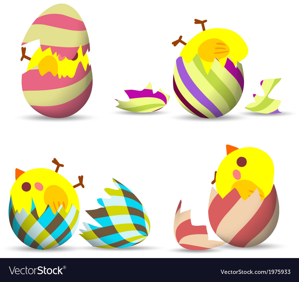 Eggs hatch Royalty Free Vector Image - VectorStock