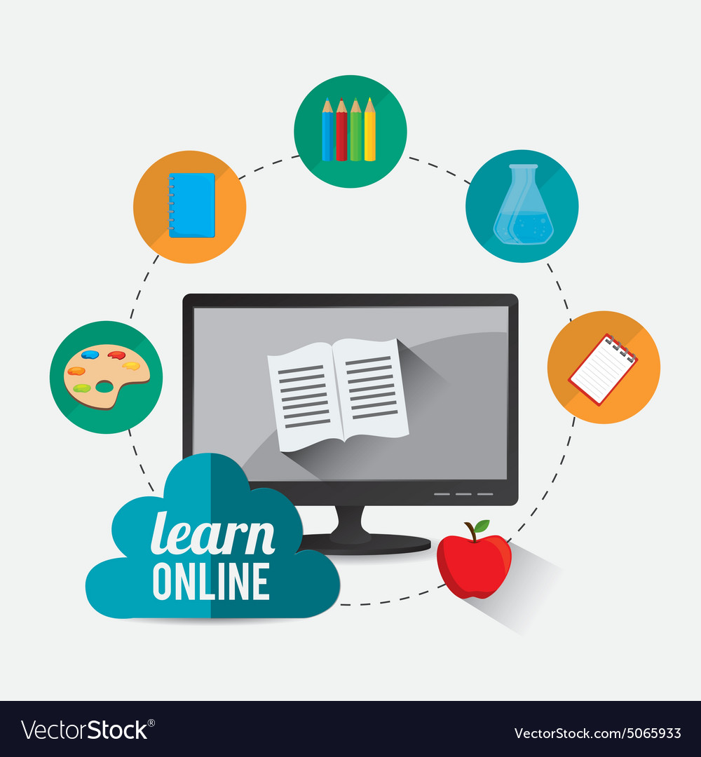 Elearning digital design Royalty Free Vector Image