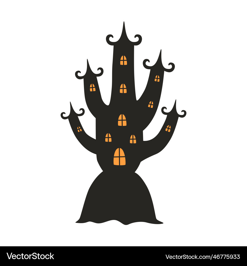 Halloween haunted house cartoon Royalty Free Vector Image