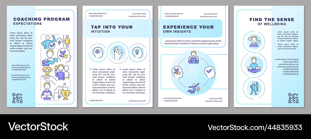 Key goals of coaching brochure template Royalty Free Vector