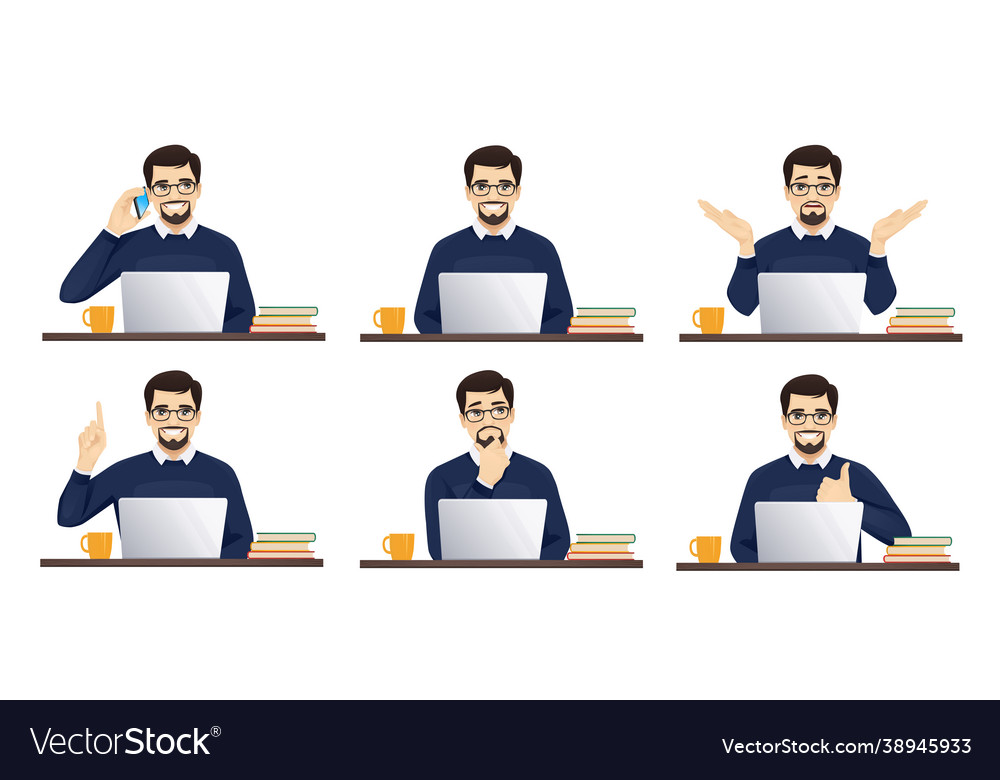 Man using laptop Royalty Free Vector Image - VectorStock