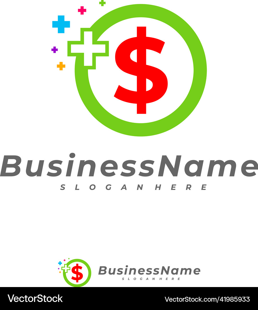 Money health logo template creative Royalty Free Vector