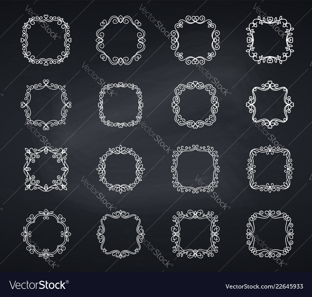 Monogram frames set Royalty Free Vector Image - VectorStock