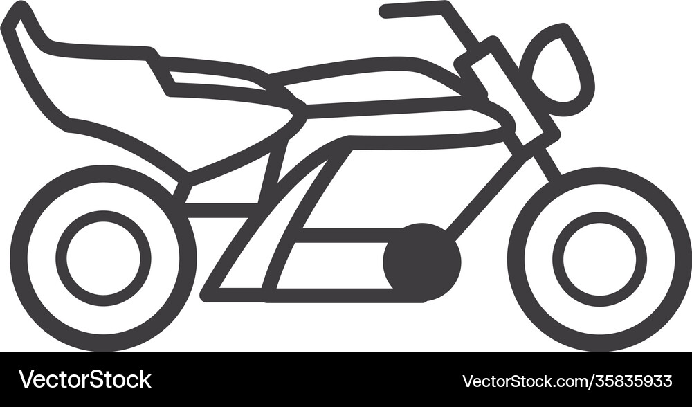 Motorcycle icon transport line style isolated Vector Image