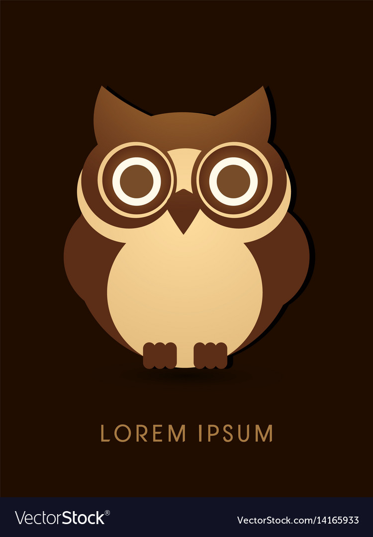 Owl front view Royalty Free Vector Image - VectorStock