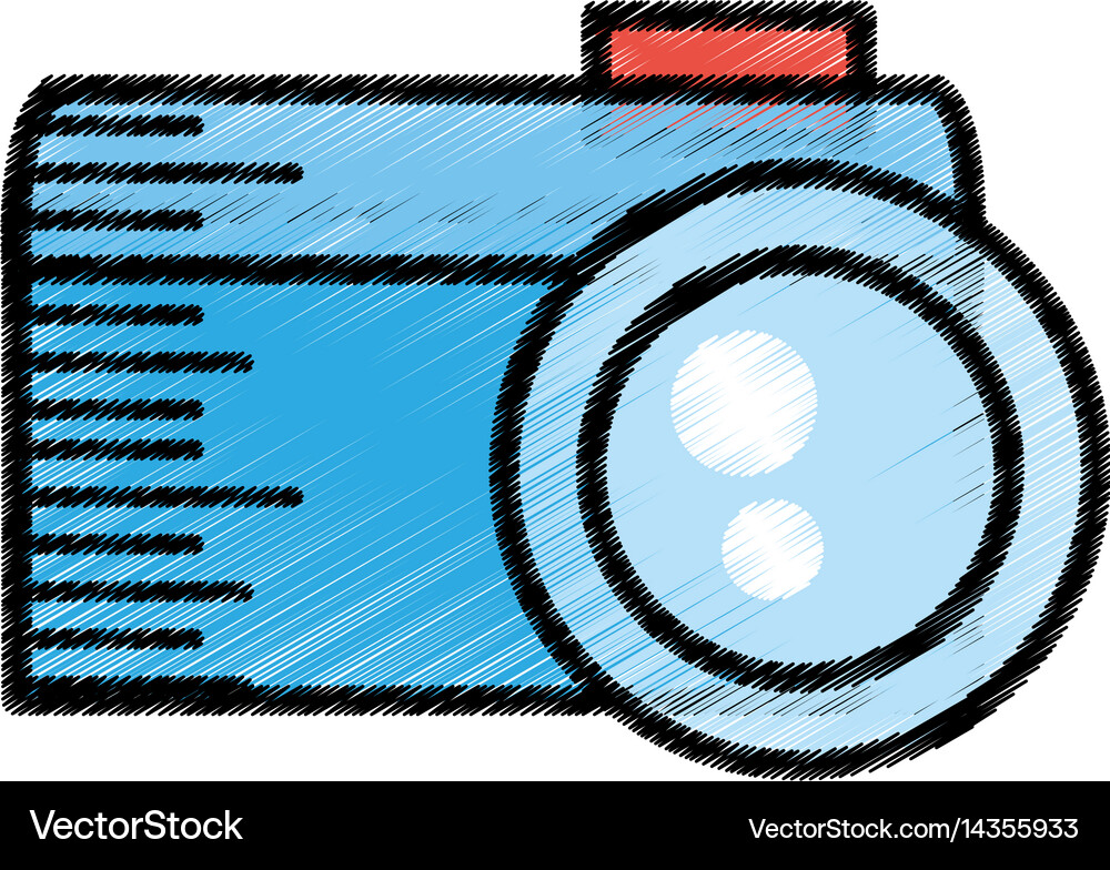 Photo camera picture sketch Royalty Free Vector Image