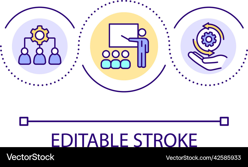 Providing training for employees loop concept icon