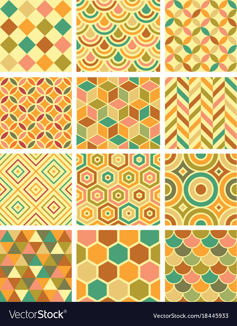 Samples Geometric Patterns Royalty Free Vector Image