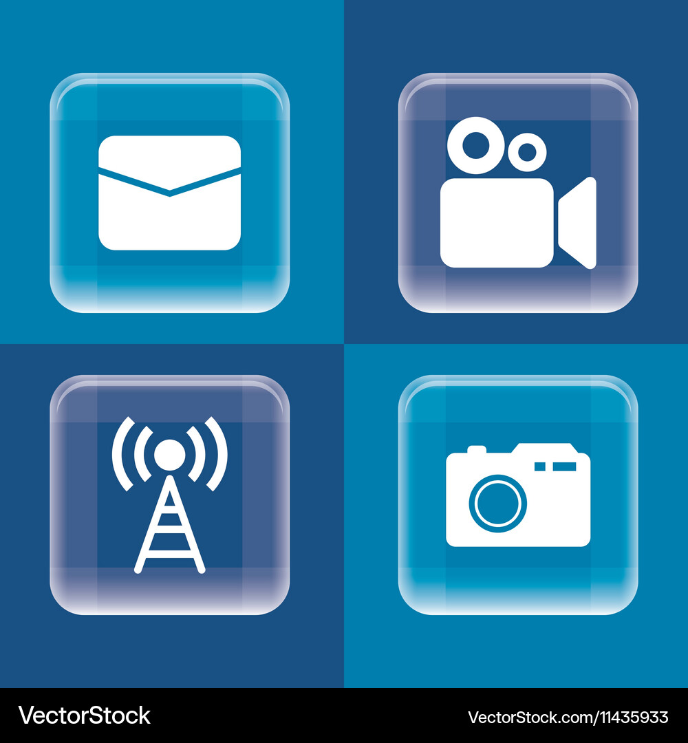 Social media and networking icons set Royalty Free Vector