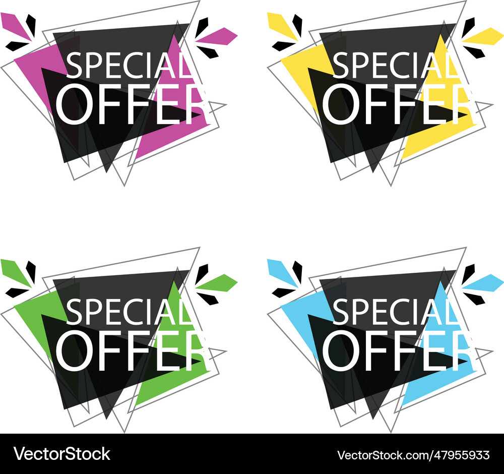 Special offer tags set sale banners design Vector Image