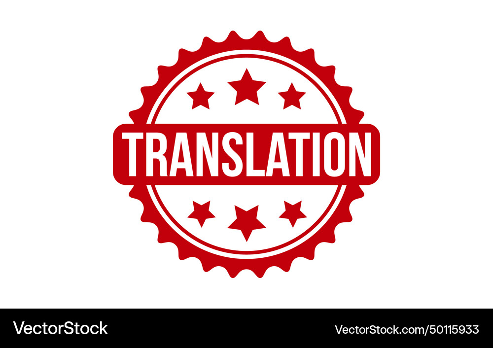Translation stamp red rubber grunge Royalty Free Vector