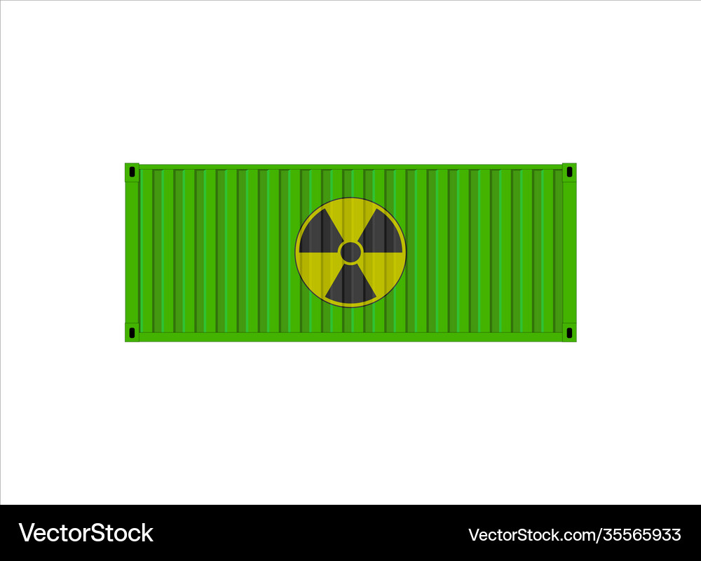 Transport container with a radiation hazard sign Vector Image
