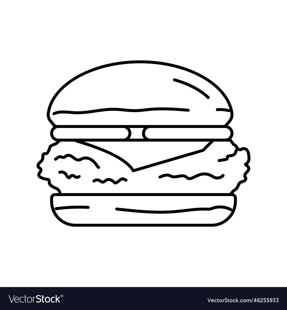 Unhealthy chicken fried line icon Royalty Free Vector Image Unhealthy chicken fried line icon Royalty Free Vector Image