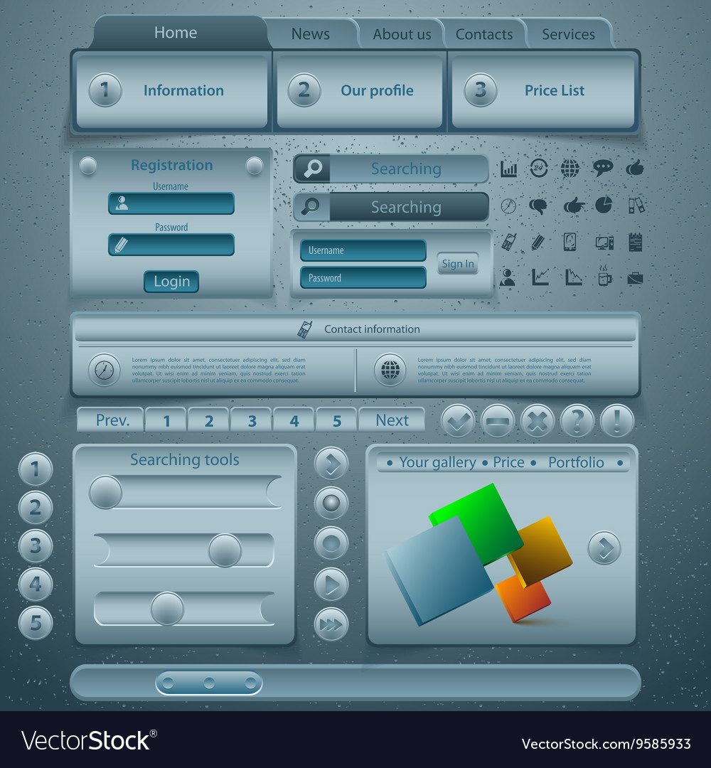 Website template design Royalty Free Vector Image