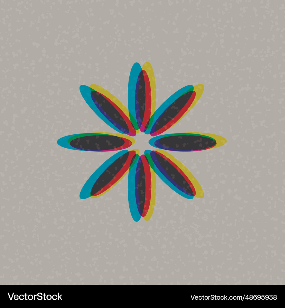 Colorful geometric shape as flower overlap Vector Image