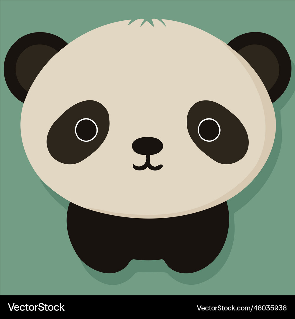 Common panda bear mammal animal face Royalty Free Vector