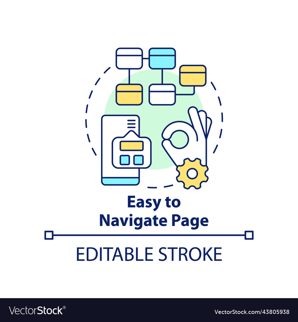 Easy to navigate page concept icon Royalty Free Vector Image Easy to navigate page concept icon Royalty Free Vector Image