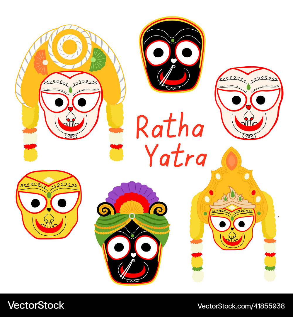Happy ratha yatra holiday Royalty Free Vector Image