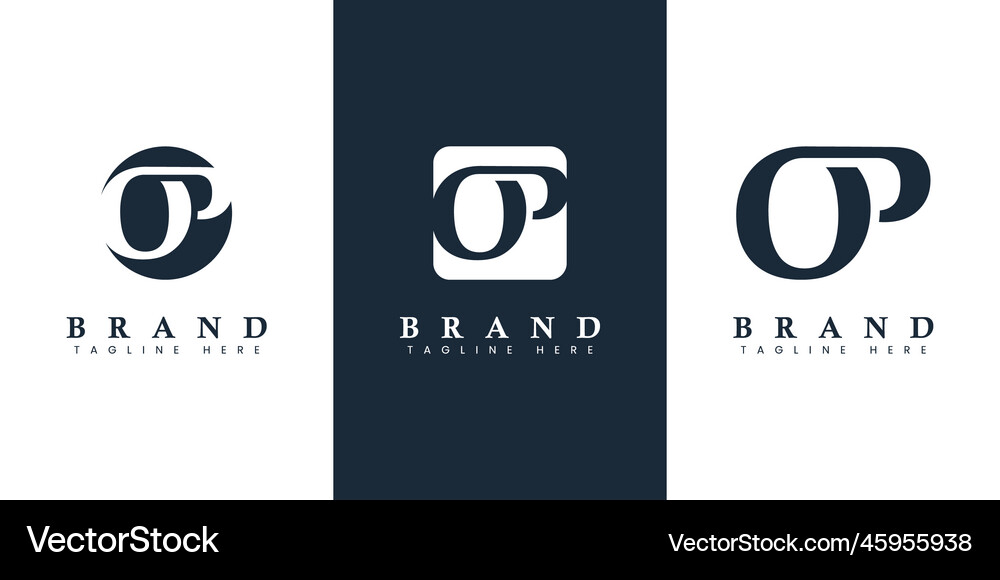 Modern and simple letter op logo suitable for any Vector Image