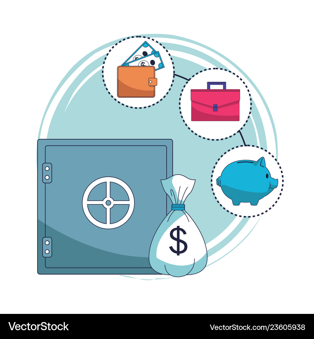 Money and bank Royalty Free Vector Image - VectorStock