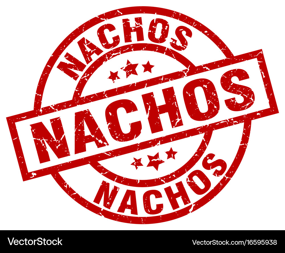Nachos round red grunge stamp Royalty Free Vector Image