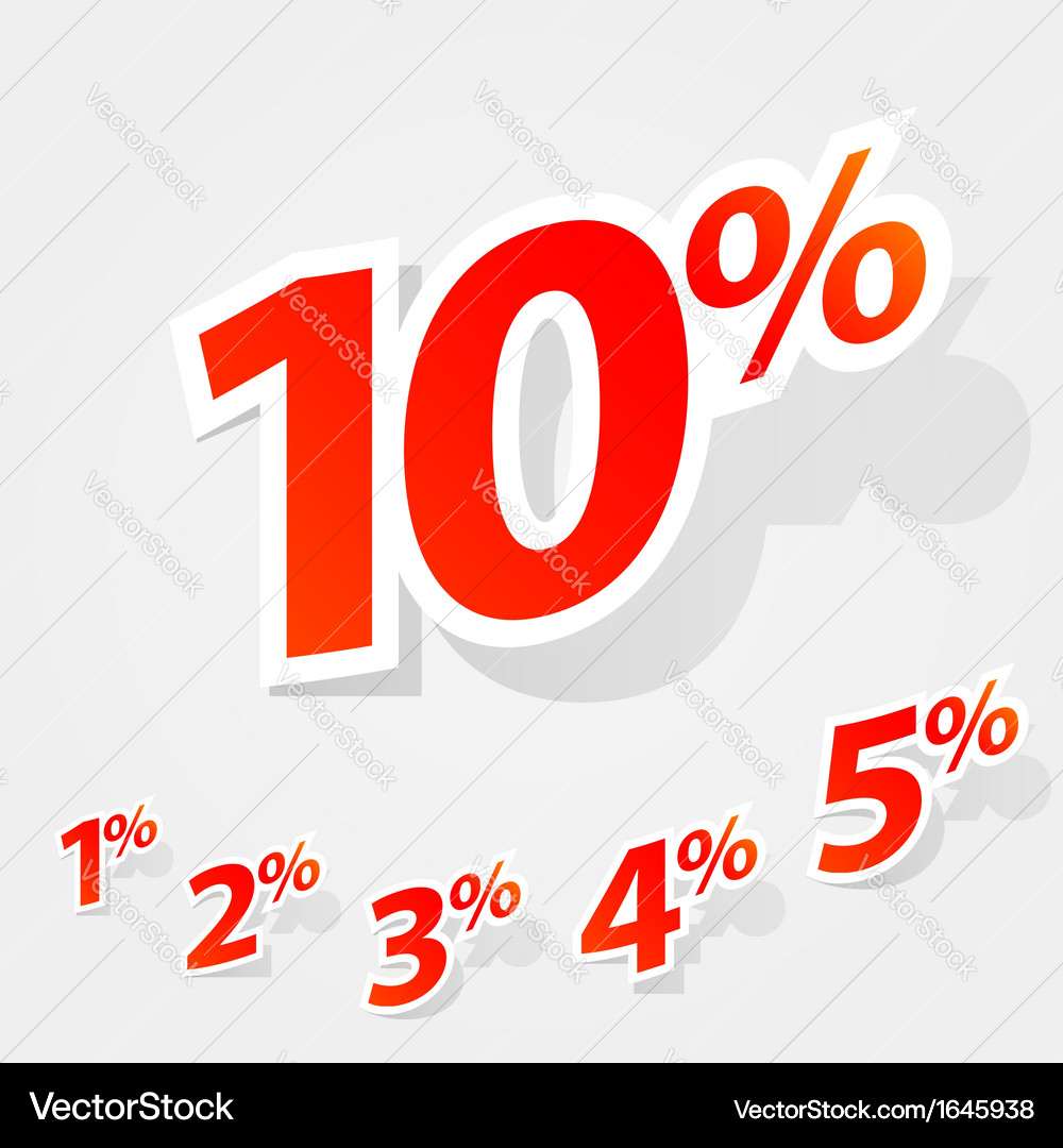Set of labels percent Royalty Free Vector Image
