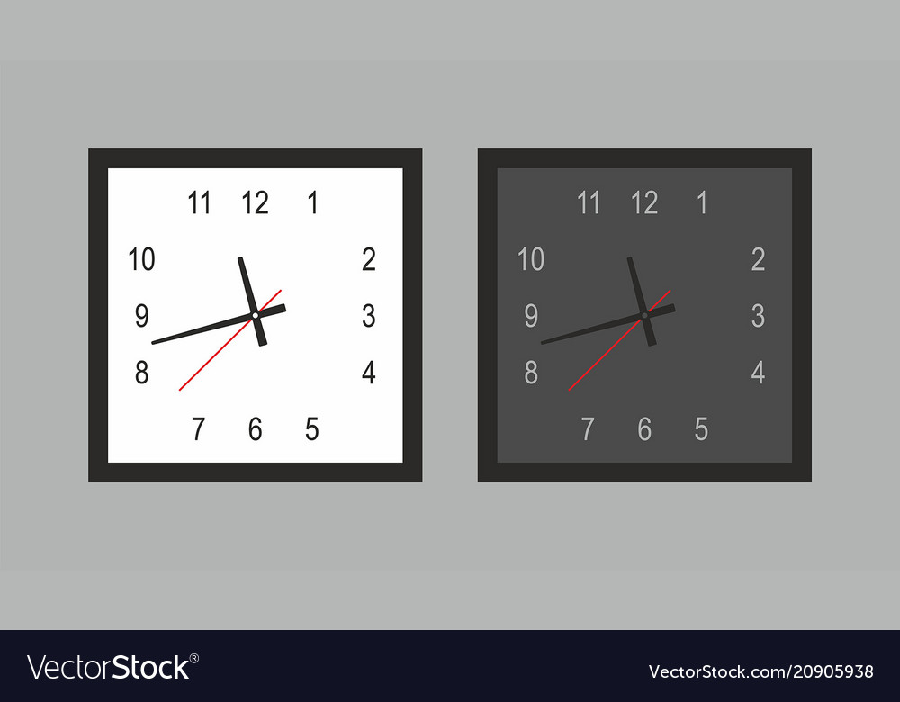 Square wall clock Royalty Free Vector Image - VectorStock