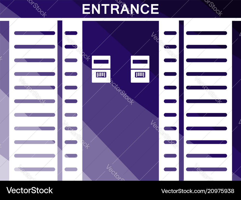 Stadium entrance turnstile icon Royalty Free Vector Image