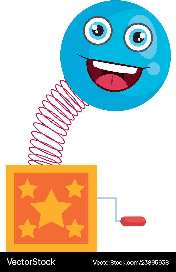 Surprise box with happy fool face Royalty Free Vector Image