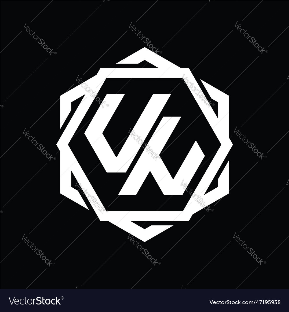 Vn logo monogram hexagon shape with geometric Vector Image