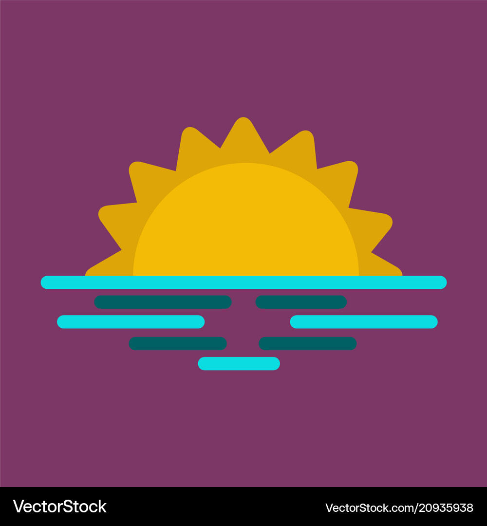 Wavy sea sunset or sunrise Royalty Free Vector Image