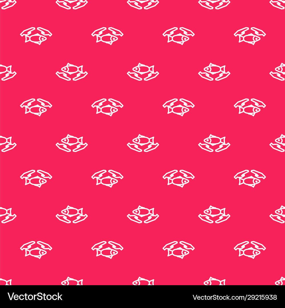 White line fish care icon isolated seamless Vector Image