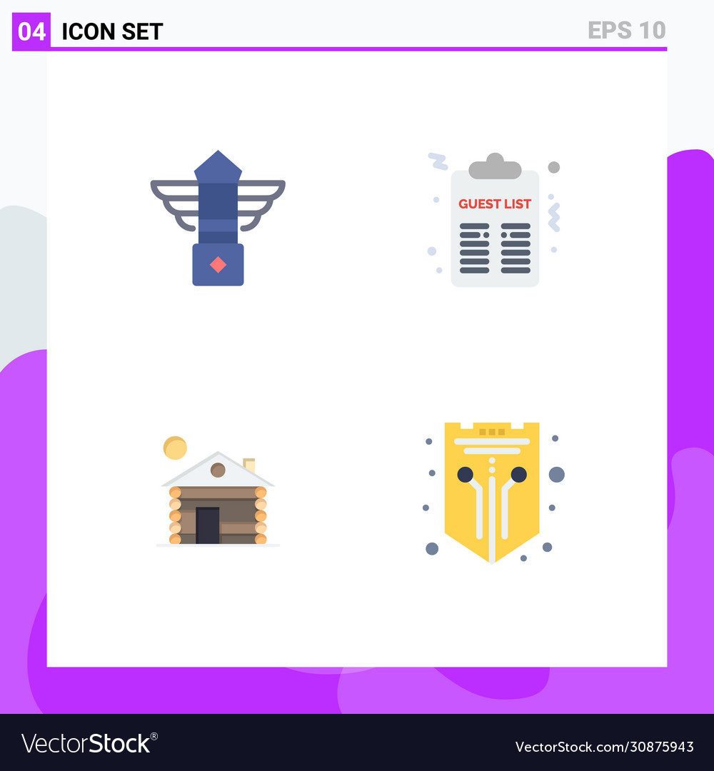 4 user interface flat icon pack modern signs Vector Image 4 user interface flat icon pack modern signs Vector Image