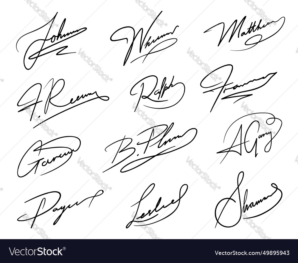 Autograph or business signatures pack set of names