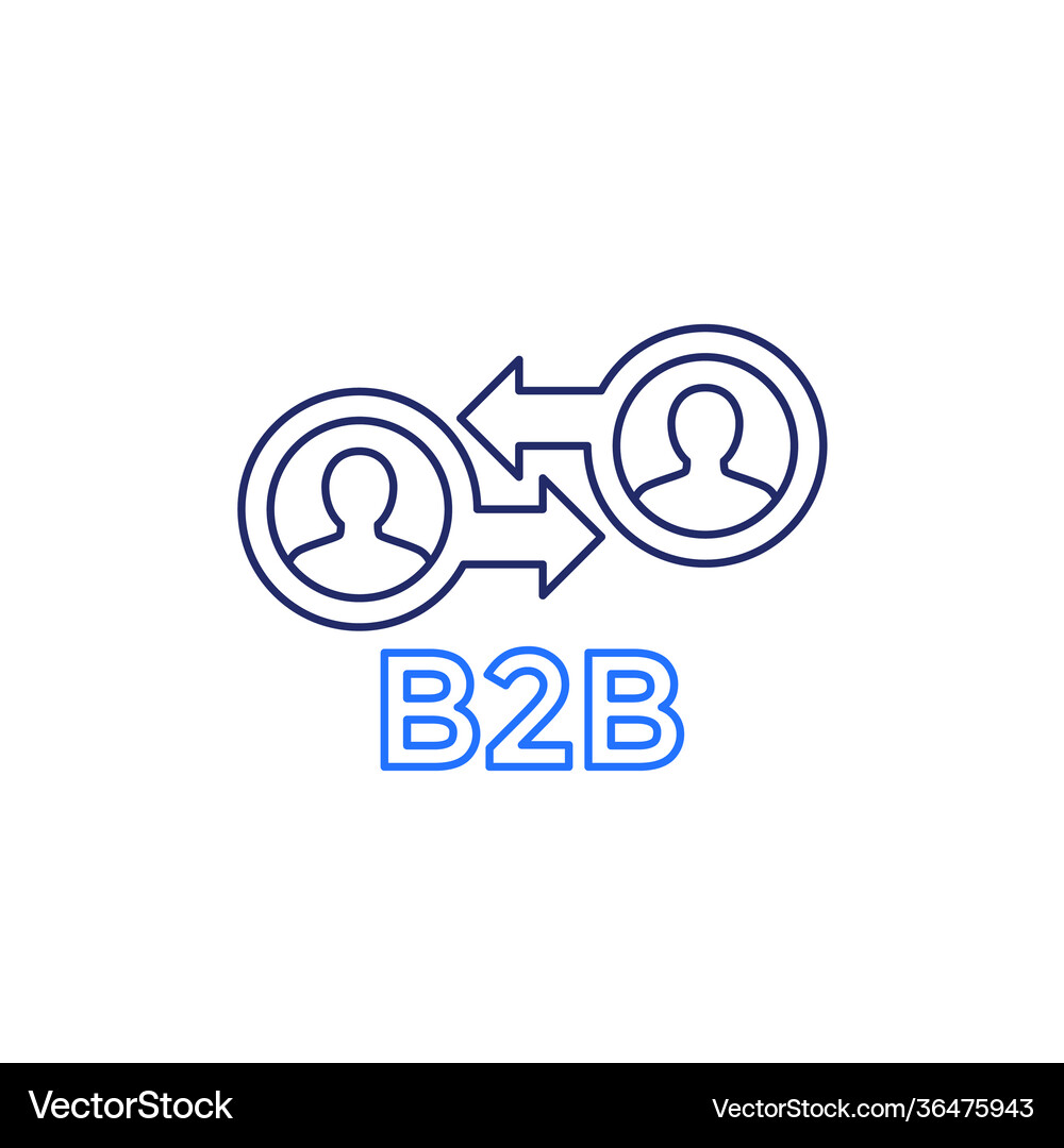 B2b marketing icon line on white Royalty Free Vector Image