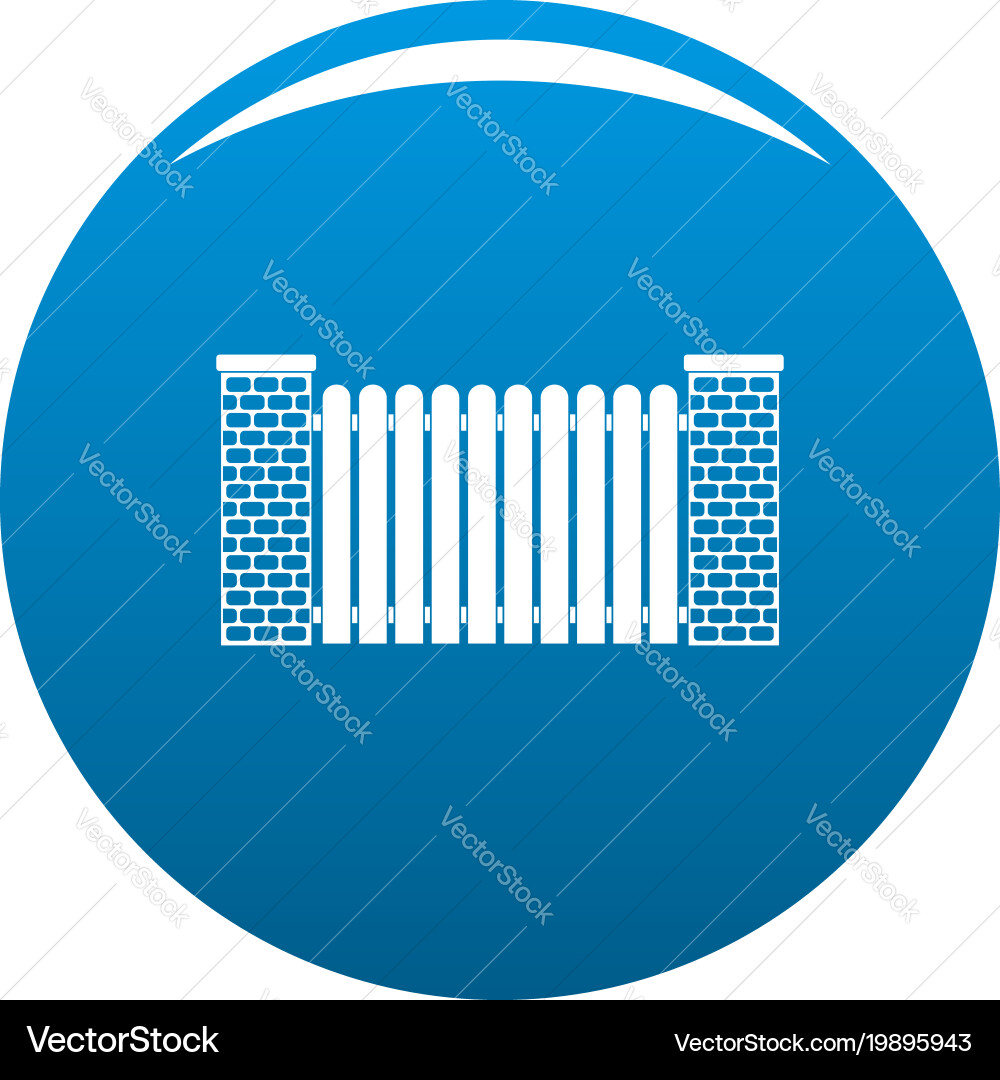 City fence icon blue Royalty Free Vector Image
