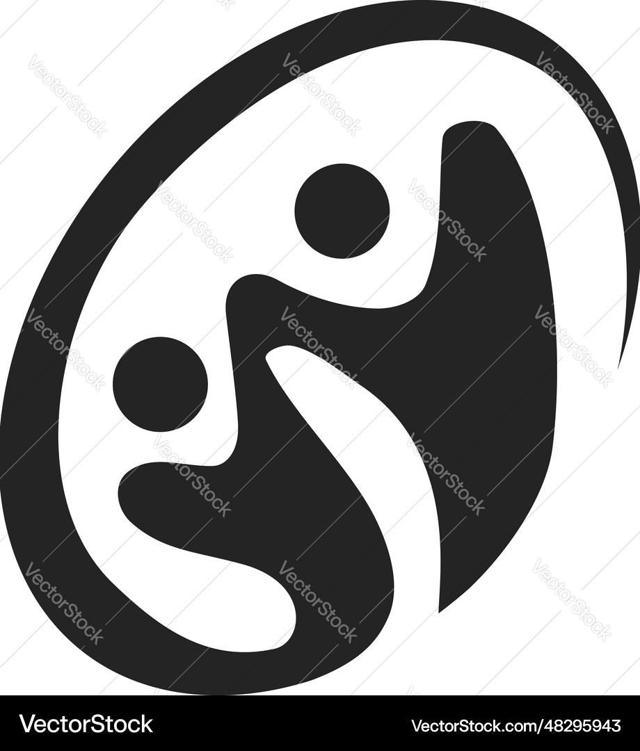 Connection people logo template isolated brand Vector Image